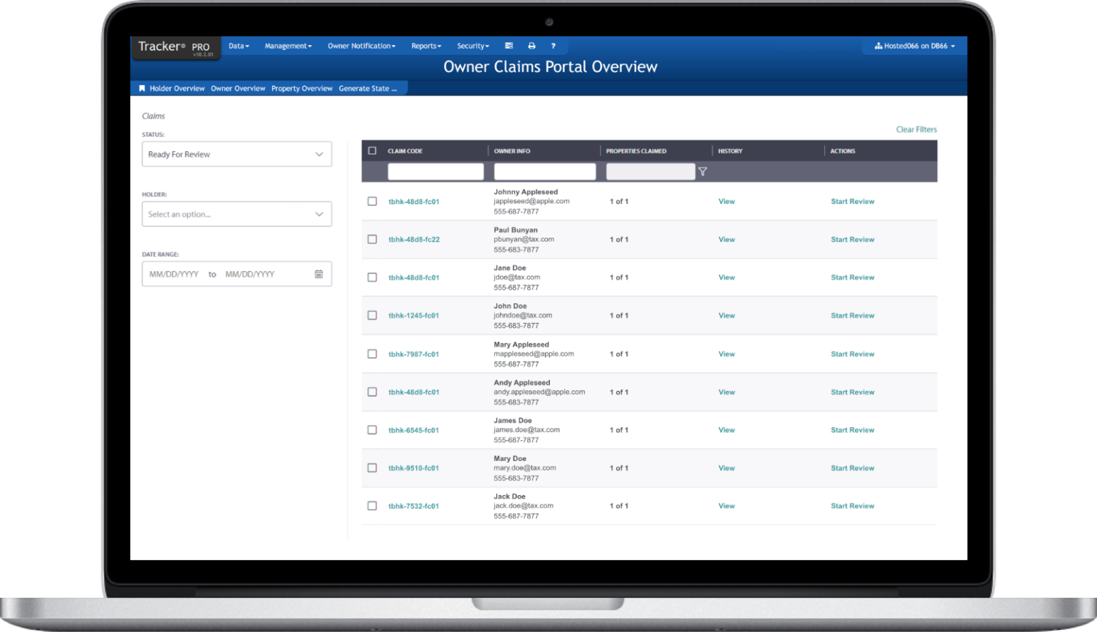 Tracker® PRO Owner Claims Portal™ - Tax.com