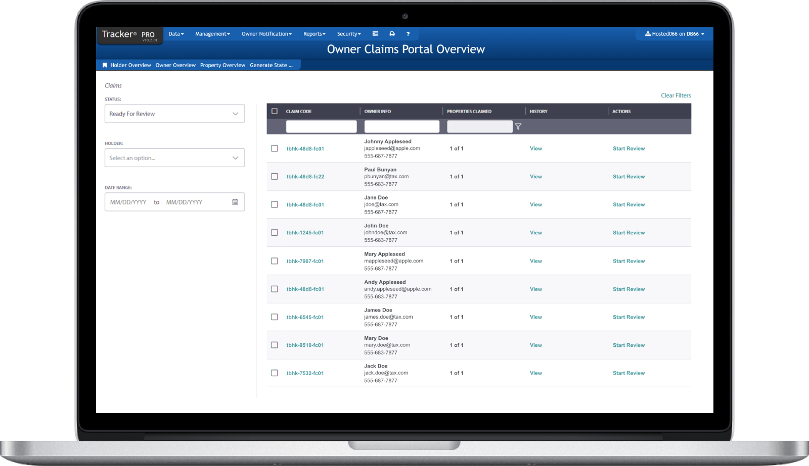 Tracker® PRO Owner Claims Portal™ - Tax.com